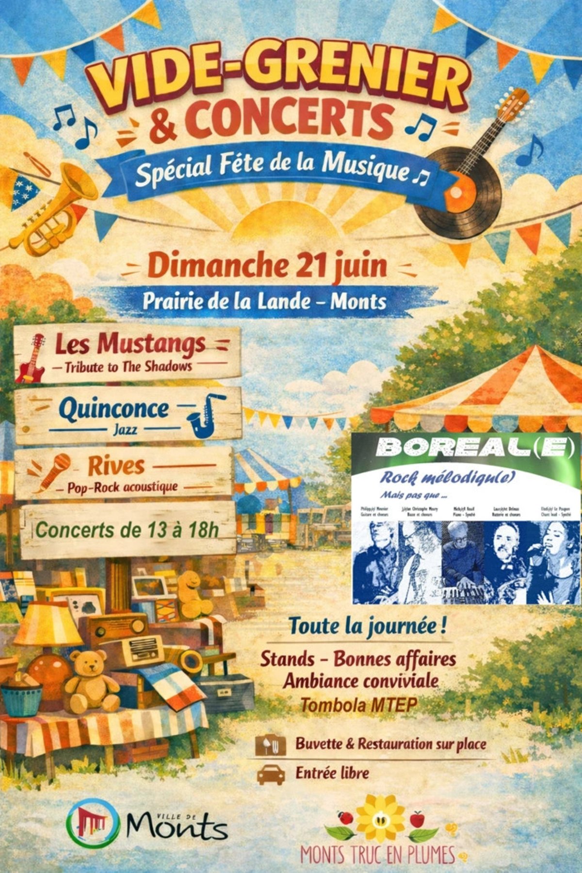 La prairie de la Lande fête la musique à Monts — 21 juin 2026